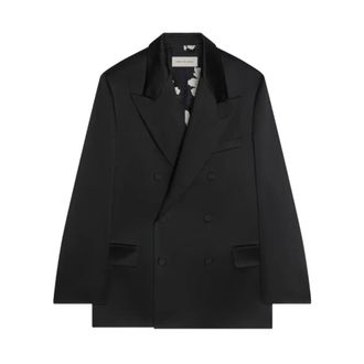 Dries Van Noten Homme, Vestes, Noir, Taille: XL Blazer oversize crois&eacute;