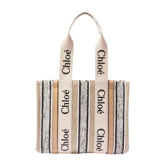 Chlo&eacute; Femme, Sacs, Beige, Taille: ONE Size Woody Medium Tote Bag