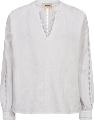 Mos Mosh MOS Mosh, Femme, Blouses et Chemises, Blanc, Taille: 42 FR Chemisier Boho Chic en Lin - Spellbound