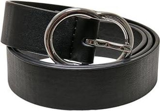 Urban Classics Petite Boucle de Ceinture, Noir/Argent, S Mixte