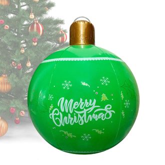 Generic Aufblasbare Weihnachtskugel - gro&szlig;er PVC-Ballon, 50 x 50 cm, aufblasbares Ornament, wiederverwendbar, Gewicht 180 g, Urlaubs- | B&uuml;ro, Garten, Schule, 