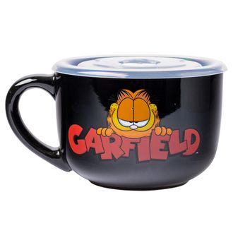 Silver Buffalo Garfield Suppentasse aus Keramik mit bel&uuml;ftetem Kunststoffdeckel, 680 ml, 1 St&uuml;ck