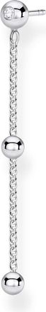 Thomas Sabo Thomas Sabo Damen Einzel Ohrstecker Kugeln mit weißen Steinen silber, 925 Sterlingsilber