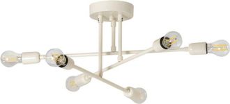 Opviq [NEUWERTIG] Opviq Flower Deckenleuchte Lampe Led Cremewei&szlig; Metall Sechsflammig Ip20 E27 B-Ware