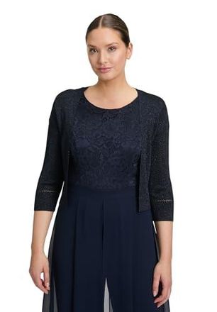 Vera Mont Damen Bol&eacute;ro en Maille sans Fermeture Dark Blue/Dark Blue L