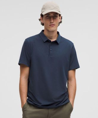 lululemon Polo manches courtes Evolution pour Hommes - Bleu - Taille 2XL