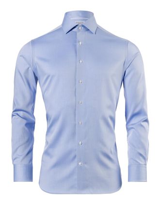 Vincenzo Boretti Hemd, Slim-fit/tailliert, Twill - bügelfrei blau 39-40