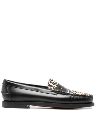 Sebago leopard-pattern loafers - Schwarz