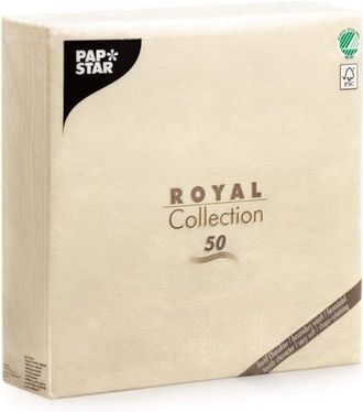 Papstar Papstar 11621 50 Lot de 50 Serviettes Royal Collection Champagne 40 x 40 cm