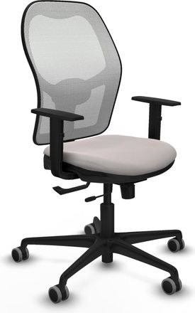 Piqueras y Crespo B&uuml;rostuhl aus wei&szlig;em Kunstleder, mit 1D-Armlehnen, h&ouml;henverstellbare Lendenwirbelst&uuml;tze, ausgestattet mit Syncro/Traslack und Schaumstoff, Wei&szlig; / Wei&szlig;