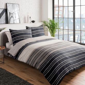 Sleepdown Wende-Bettwäsche-Set, 200 x 200 cm + 2 Kissenbezüge 80 x 80 cm, Polycotton, Braun, 5056242763550, 200 x 200cm + 2 x 80 x 80cm