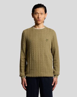 Lyle & Scott Leinenmischung Rippstrick Rundhals-Pullover