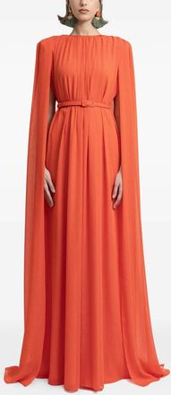 Gemy Maalouf Maxikleid mit Cape-&Auml;rmeln - Orange