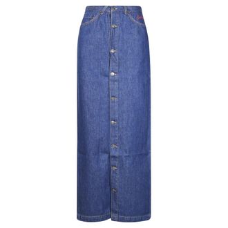 Fiorucci Bestickter Denim Maxi-Rock - - Skirts - Damen - Blau - W29