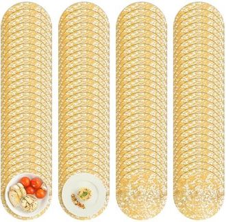 Generic Tapis de table de salle &agrave; manger | Dessous de verre de 33 cm en feuille dor pour mariage, anniversaire, restaurant, f&ecirc;te, rassemblement, maison, cuisi