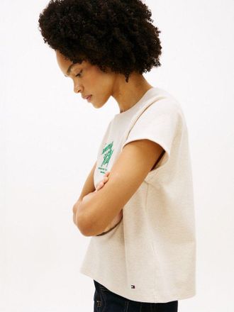 Tommy Hilfiger Kurzarmshirt SEASONAL SCRIPT CAP SLV TEE mit Raglan&auml;rmeln, Relaxed Fit