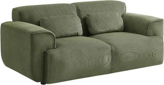 Sweeek Canapé. Wallas. 2 places. tissu velours côtelé L 178 x P 97.5 x H 73cm Velours côtelé Vert