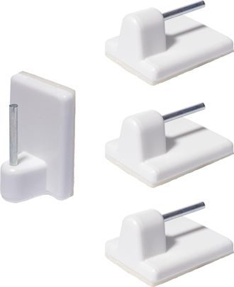 Liedeco | Gardinenhaken selbstklebend, 4 STK weiß