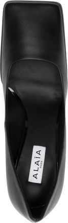 Alaia Square Toe Block Heel Pump - Black