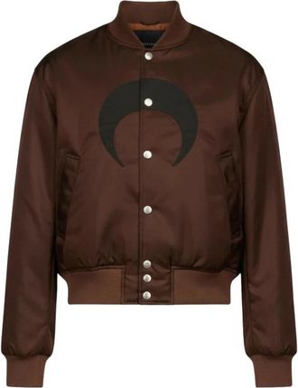 Marine Serre Homme, Vestes, Brun, Taille: M Bomber en nylon avec lune contrast&eacute;e