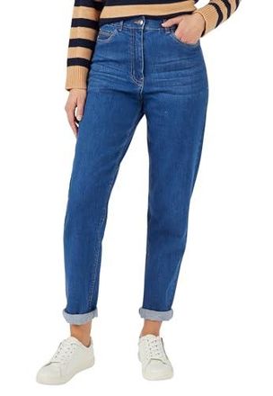 Damart Jean Coupe Mom pour Femme, Coupe Standard, Denim Moyen, 46