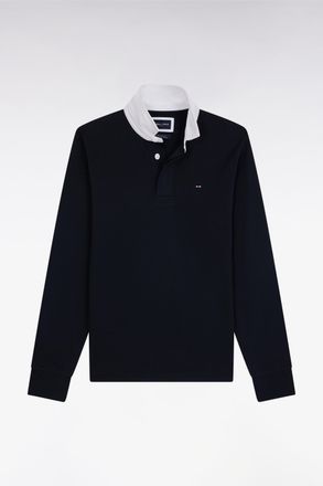 Eden Park Maillot &Agrave; Manches Longues En Coton Pima Marine Coupe Droite