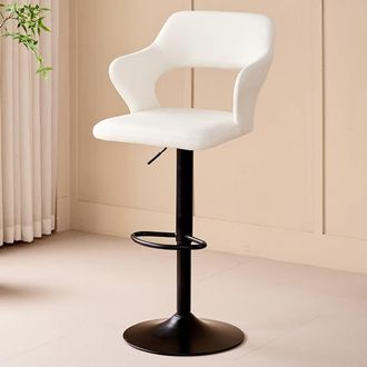 Generic Industrieller, schwarzer, Verstellbarer Drehhocker mit R&uuml;ckenlehne und Armlehnen - Tresenhocker aus PU-Leder in Tresenh&ouml;he f&uuml;r K&uuml;che, Esszimmer, Kneip