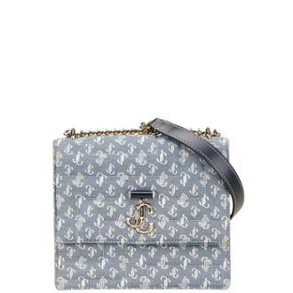 Jimmy Choo London Sac bandouli&egrave;re en coton Pre-owned - Femme - Pre-owned - Bleu - Taille: ONE Size