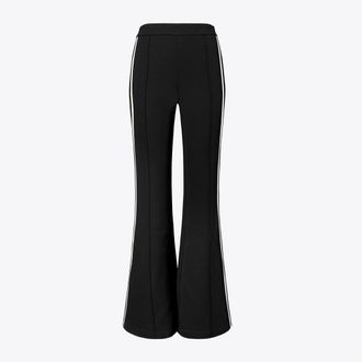Tory Burch Damen Ausgestellte Hose mit Seitenstreifen in Schwarz