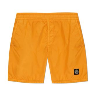 Stone Island Homme, Maillots de bain, Orange, Taille: XL Logo Swim Shorts