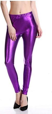 Generic Leggings Brillants pour Femmes, Leggings m&eacute;talliques, Carnaval, F&ecirc;te &agrave; th&egrave;me, Bad Taste Party