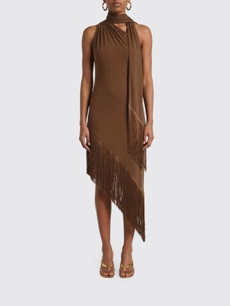 Taller Marmo Robe midi asym&eacute;trique Siwa en laine et cachemire &agrave; franges