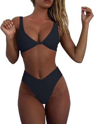 Generic Ensemble bikini sexy et &eacute;l&eacute;gant - Deux pi&egrave;ces - Triangle - Col en V - Maillot de bain push-up - Maillot de bain - Maillot de bain incurv&eacute; - Haut de bi