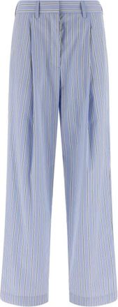 JEJIA Femme, Pantalons, Bleu, Taille: 38 FR Sally Striped Cotton Poplin Pants