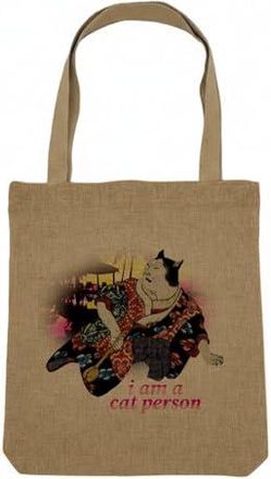 Fabulous Sac Shopping Tote Bag Aspect Lin - I Am A Cat Person Collage Vintage Illustration Art Humour Parodie Japanese Meme Blague Chat - Sac de Courses Toile 