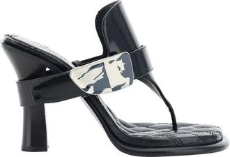 Burberry Femme, Chaussures, Noir, Taille: 38 EU Equestrian Bay Sandales