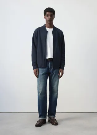 Mango Veste bomber en coton m&eacute;lang&eacute; bleu nuit - Homme - XXL - MANGO MAN