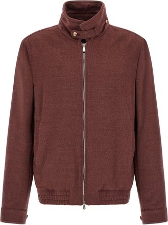 Brunello Cucinelli Virgin Wool Beaver Jacket - Burgundy
