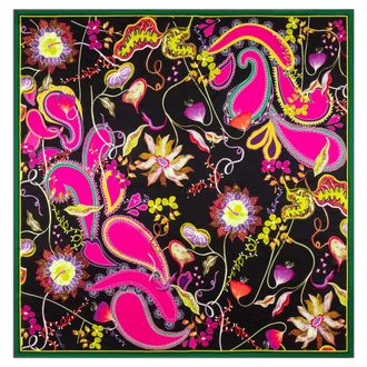 Roeckl Damen Virtual Paisley 130x130 Tuch, Black Multi, Einheitsgröße