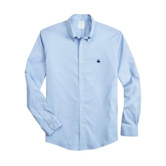 Brooks Brothers Milano Slim-fit B&uuml;gelfreies Sportshirt - - Shirts - Herren - Blau - S