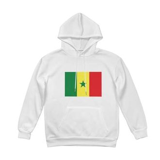 Generic Sweat &Agrave; Capuche Patriotique S&eacute;n&eacute;gal Drapeau Amusant Drapeau Imprim&eacute; Graphique Sweat &Agrave; Capuche avec Poches Doublure Polaire Femmes Hoodie Plusieurs Cou