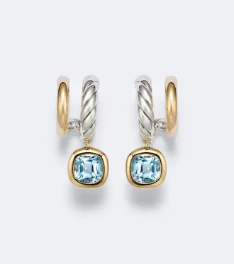 David Yurman Ohrringe DY Mercer aus 18kt Gelbgold und Sterlingsilber mit Topasen