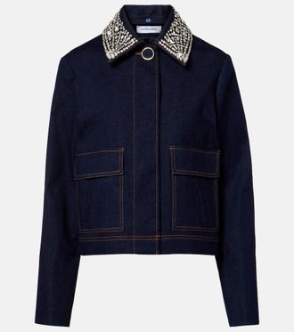 Veronica Beard Jeansjacke Barrington mit Kristallen