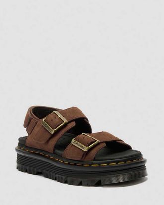 Dr. Martens Zebzag Nubuck Plateausandalen in Braun, Gr&ouml;&szlig;e: 36