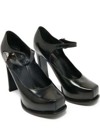 Louis Vuitton escarpins en cuir &agrave; plateforme - Noir