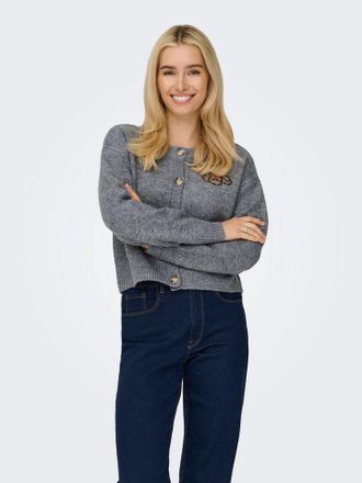 Only Strickjacke ONLTEDDY LS CARDIGAN EX KNT mit Teddy Motiv