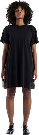 sacai Femme, Robes, Noir, Taille: 44 FR Hybrid Jersey and Nylon Dress