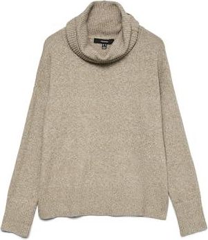 Vero Moda Vero Moda VMDOFFY LS Cowlneck Blouse GA Noos Sweater, Encre sépia, L Femme