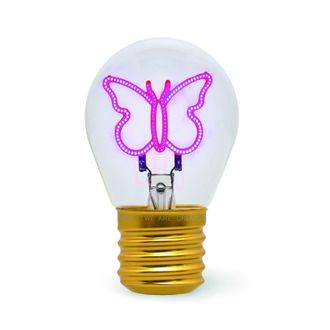 Legami Legami - Gl&uuml;hbirnenf&ouml;rmige Tischlampe, wiederaufladbar mit USB Kabel, kabellos, Gl&uuml;hbirnen Fiktion, Butterfly Thema, 6,8 x 10,3 cm