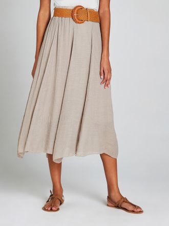 Apricot Midirock APRICOT Midirock im Crinklelook, Damen, Gr. XS (34), braun, gewebt, Obermaterial: 70% Viskose CV. 30% Polyester PES., uni, normal, R&ouml;cke, mit